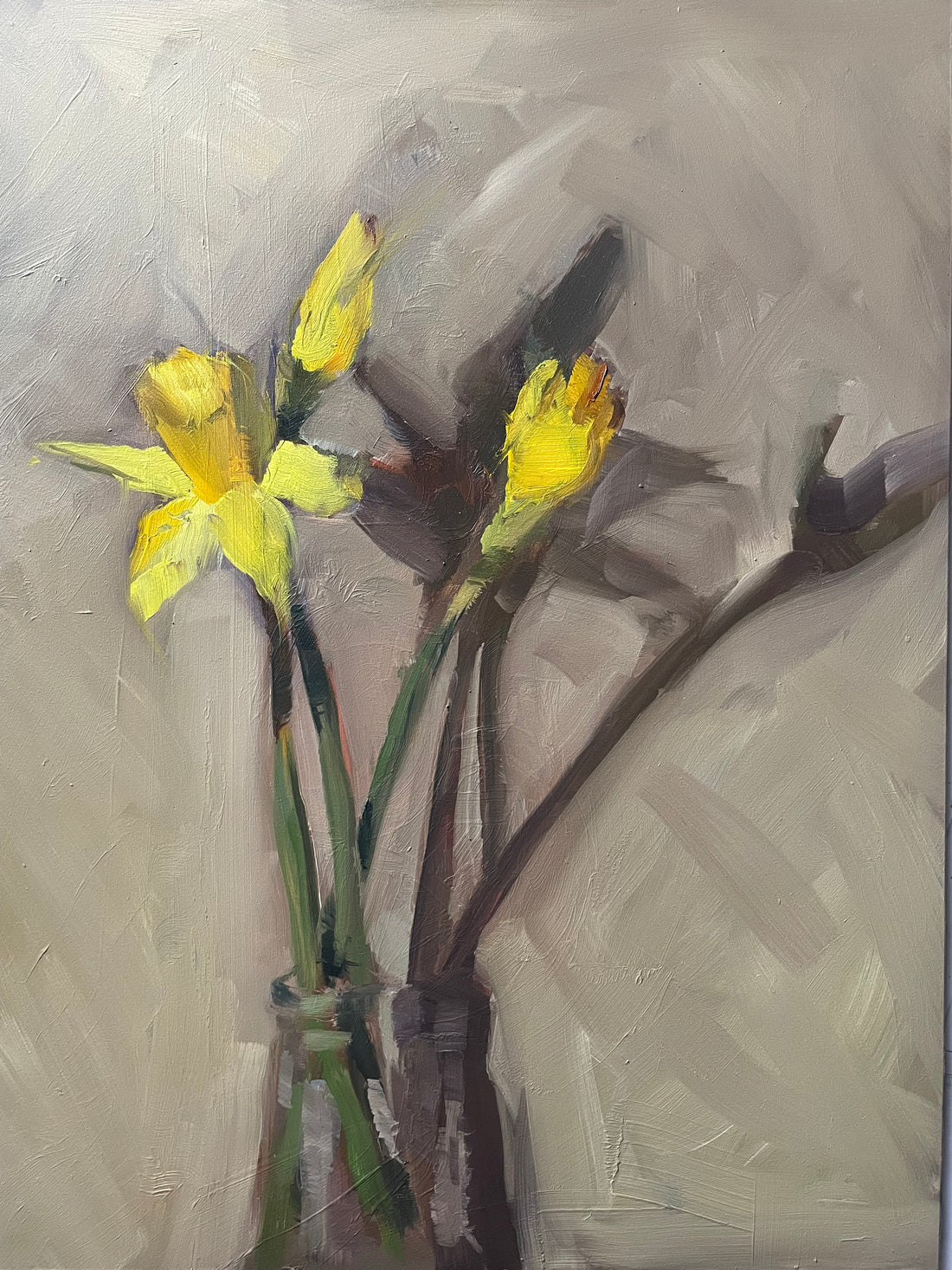 Daffordils in a glass jar – Jen Buckley Art