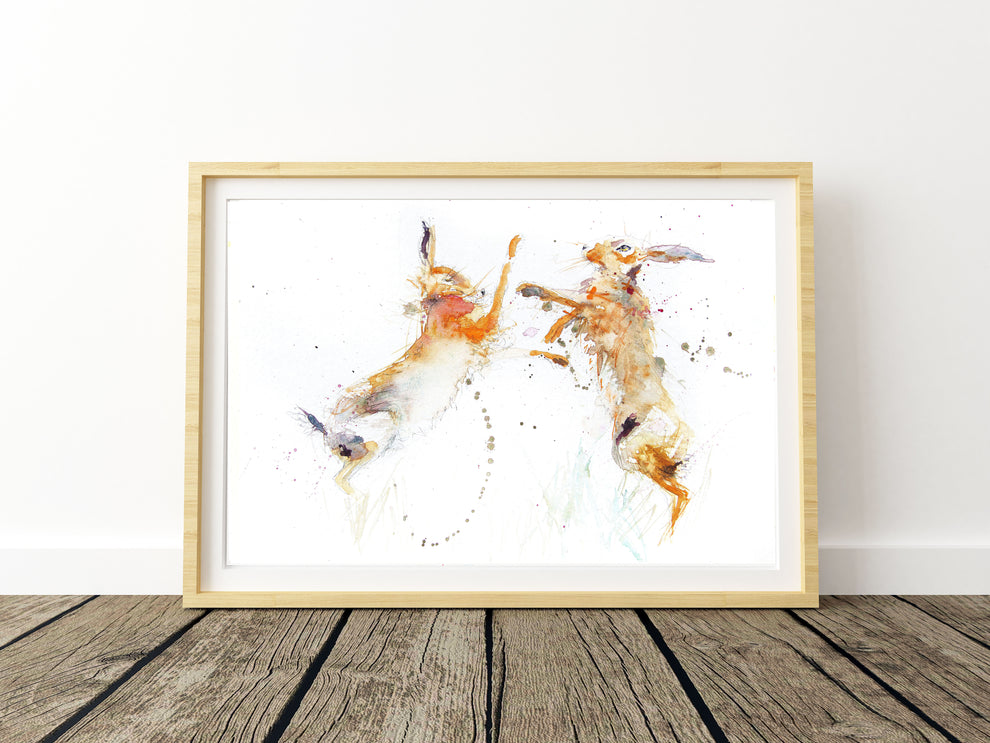 JEN BUCKLEY signed LIMITED EDITION PRINT of my original BOXING HARES ...