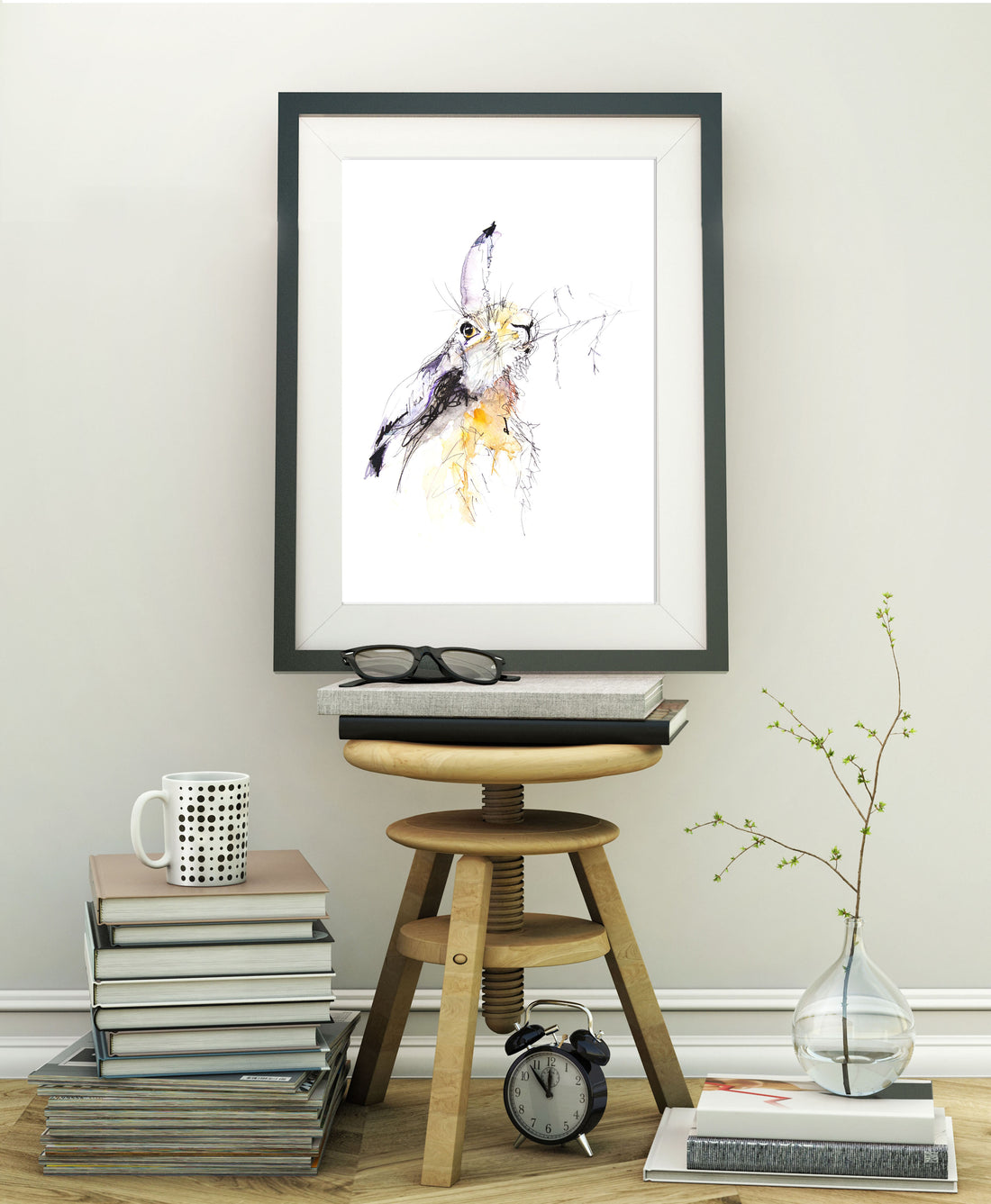 JEN BUCKLEY signed LIMITED EDITION PRINT of my original HARE watercolo ...