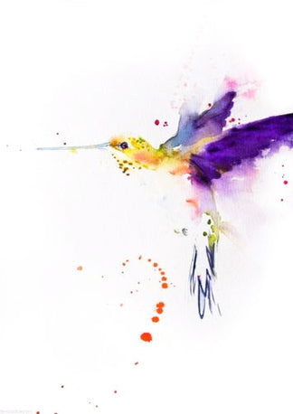 JEN BUCKLEY ART signed PRINT of my original HUMMINGBIRD watercolour ...