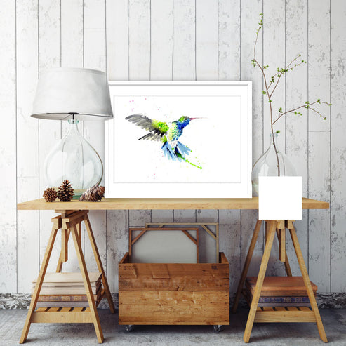JEN BUCKLEY ART signed PRINT of my original HUMMINGBIRD watercolour ...