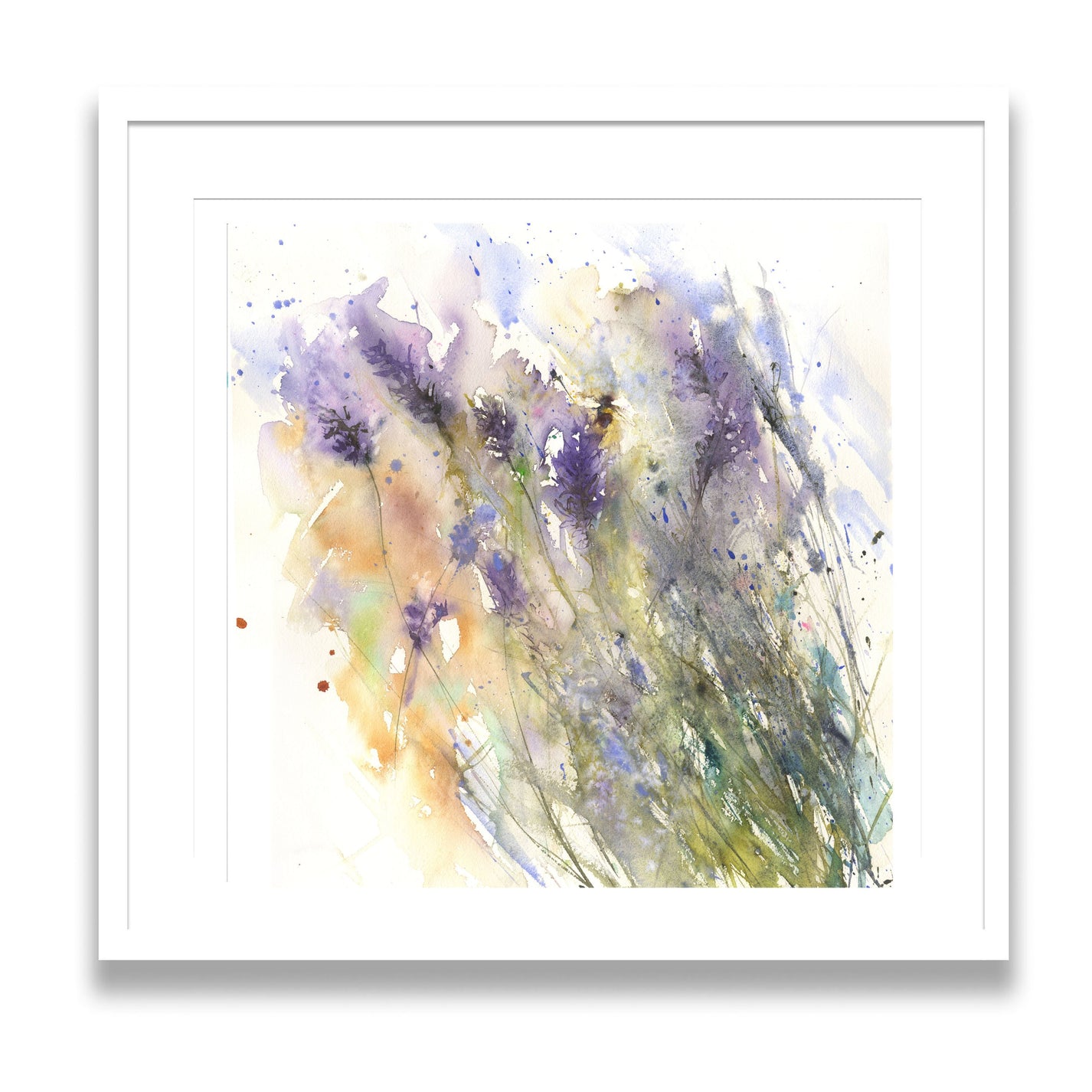 Bee on lavender flowers limited edition art print – Jen Buckley Art