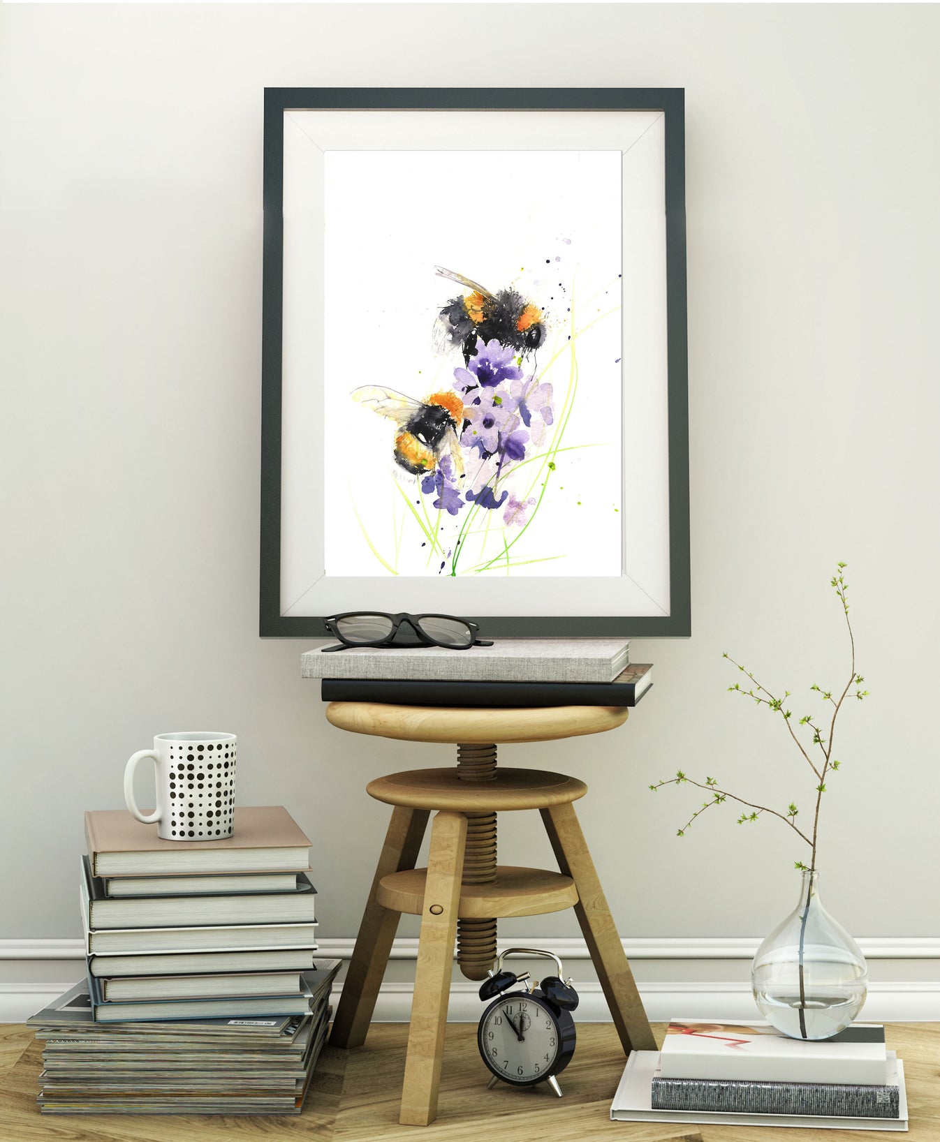 LIMITED EDITON PRINT of my original Bumble bees on a delphinium – Jen ...