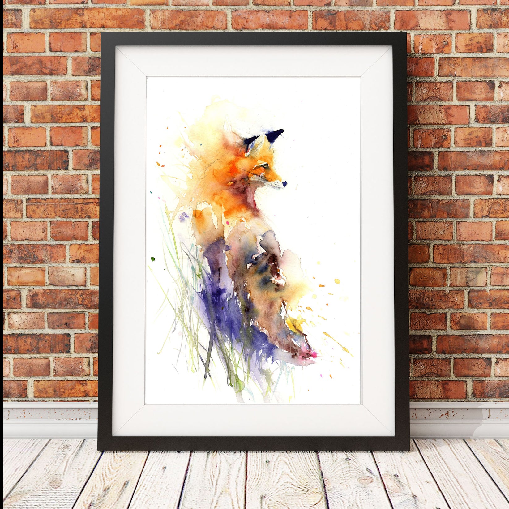 Limited edition print of original RED FOX watercolour painting – Jen ...