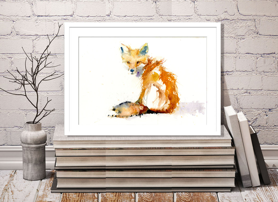 Limited edition red fox watercolour prints direct from the artist – Jen ...