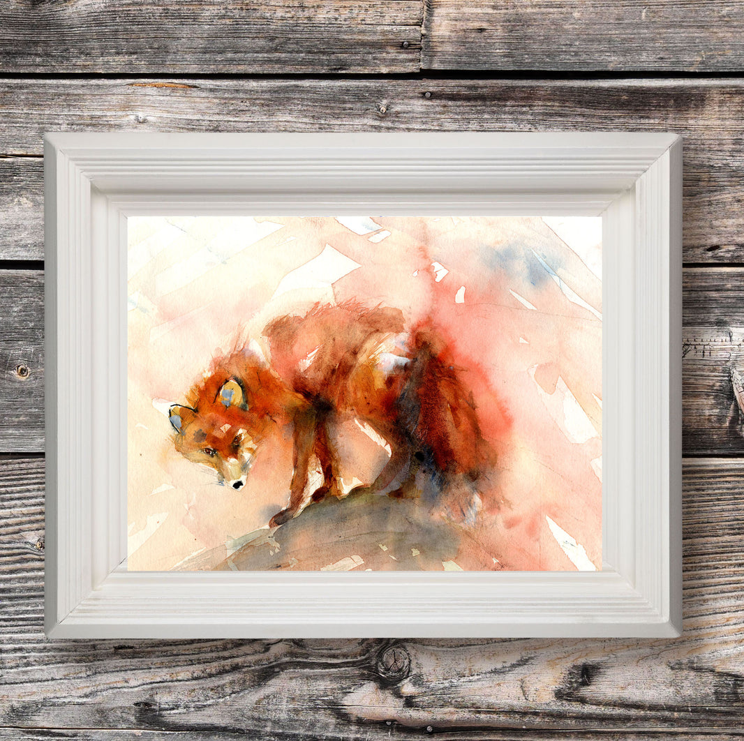 Limited edition red fox watercolour prints direct from the artist – Jen ...