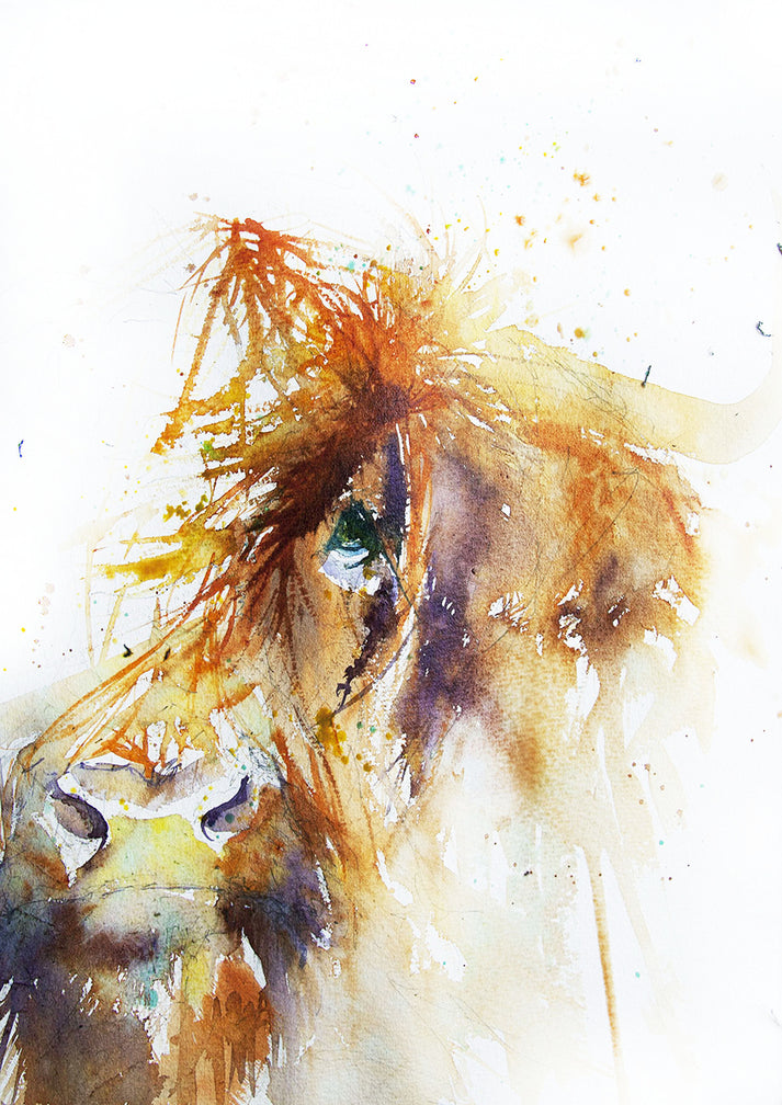JEN BUCKLEY ART signed PRINT of my original HIGHLAND COW watercolour ...