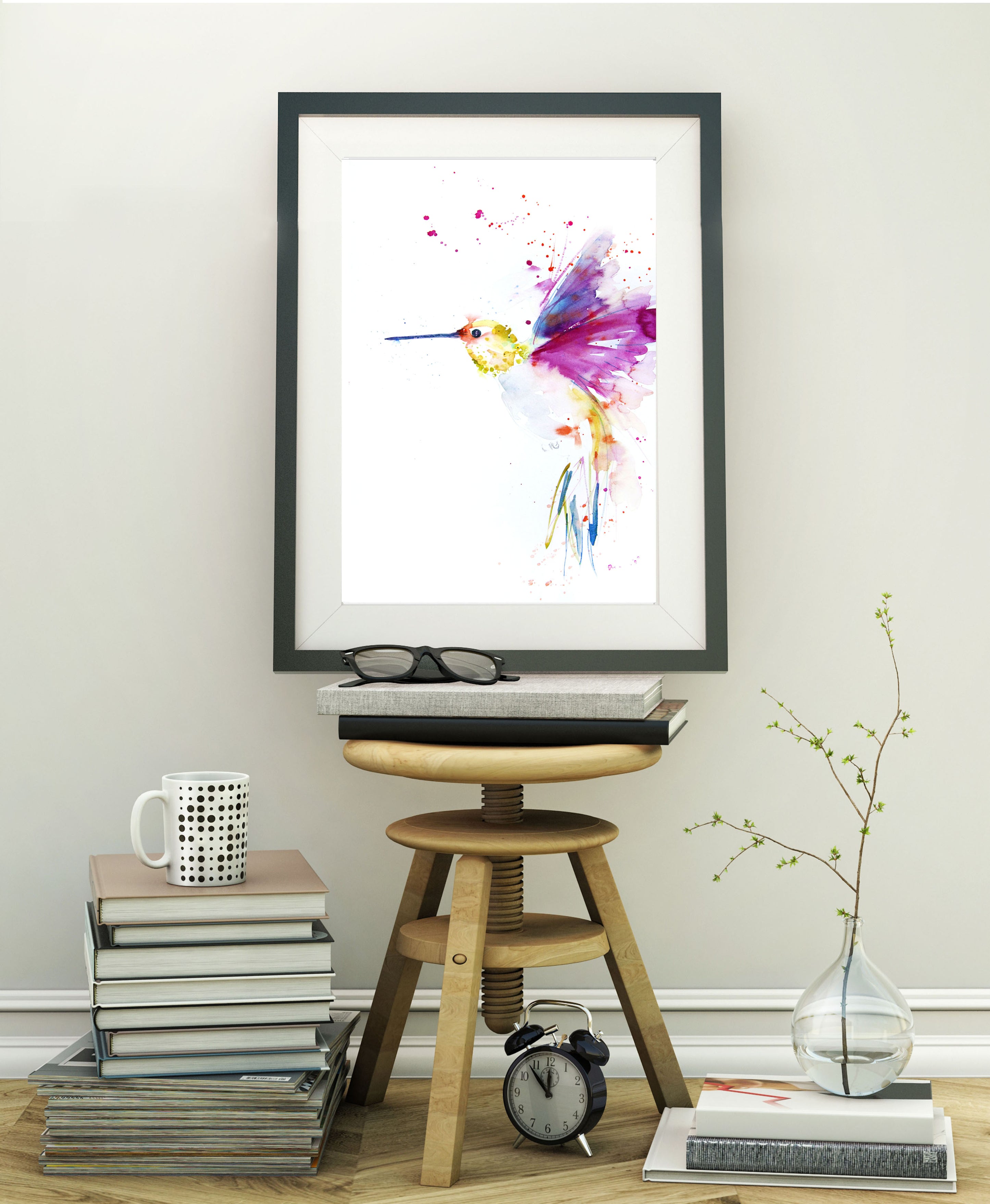 JEN BUCKLEY ART signed PRINT of my original HUMMINGBIRD watercolour ...