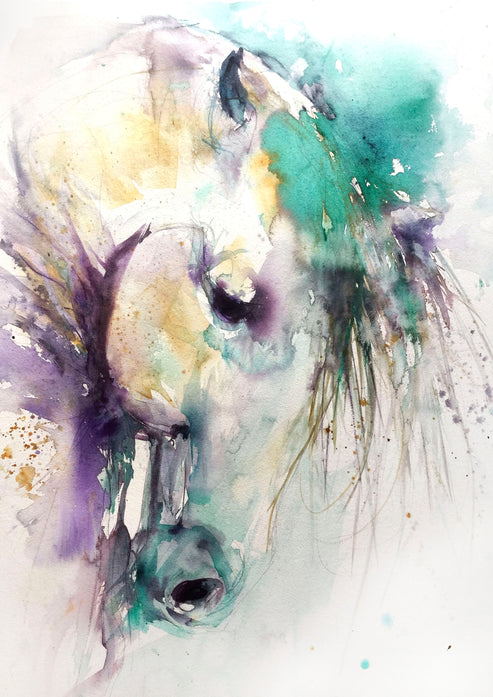 signed LIMITED EDITION PRINT from original HORSE watercolour painting ...