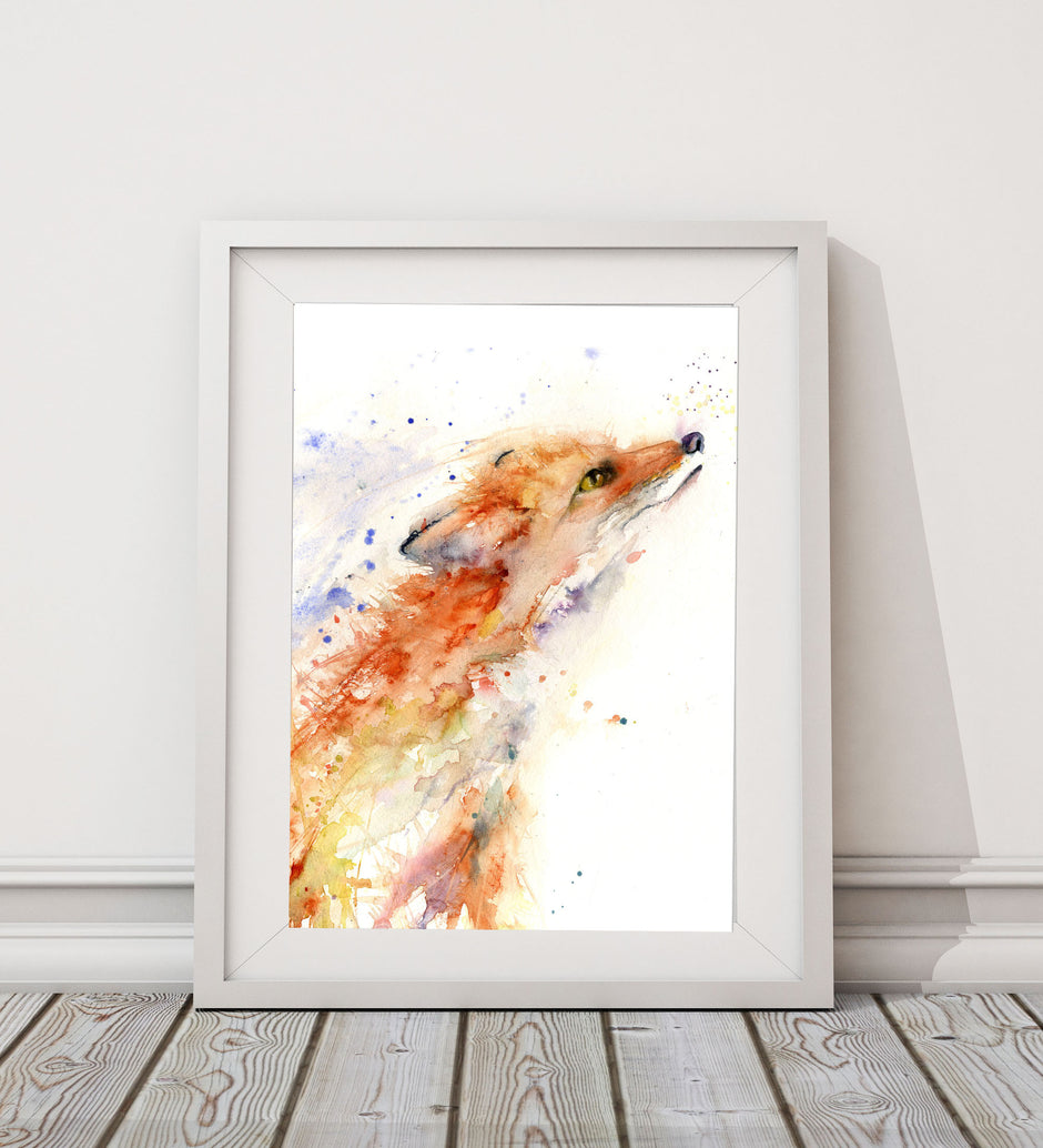 Limited edition red fox watercolour prints direct from the artist – Jen ...