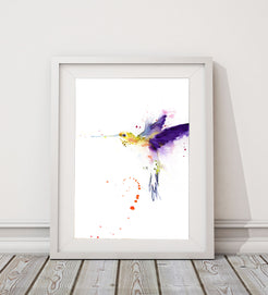 JEN BUCKLEY ART signed PRINT of my original HUMMINGBIRD watercolour ...